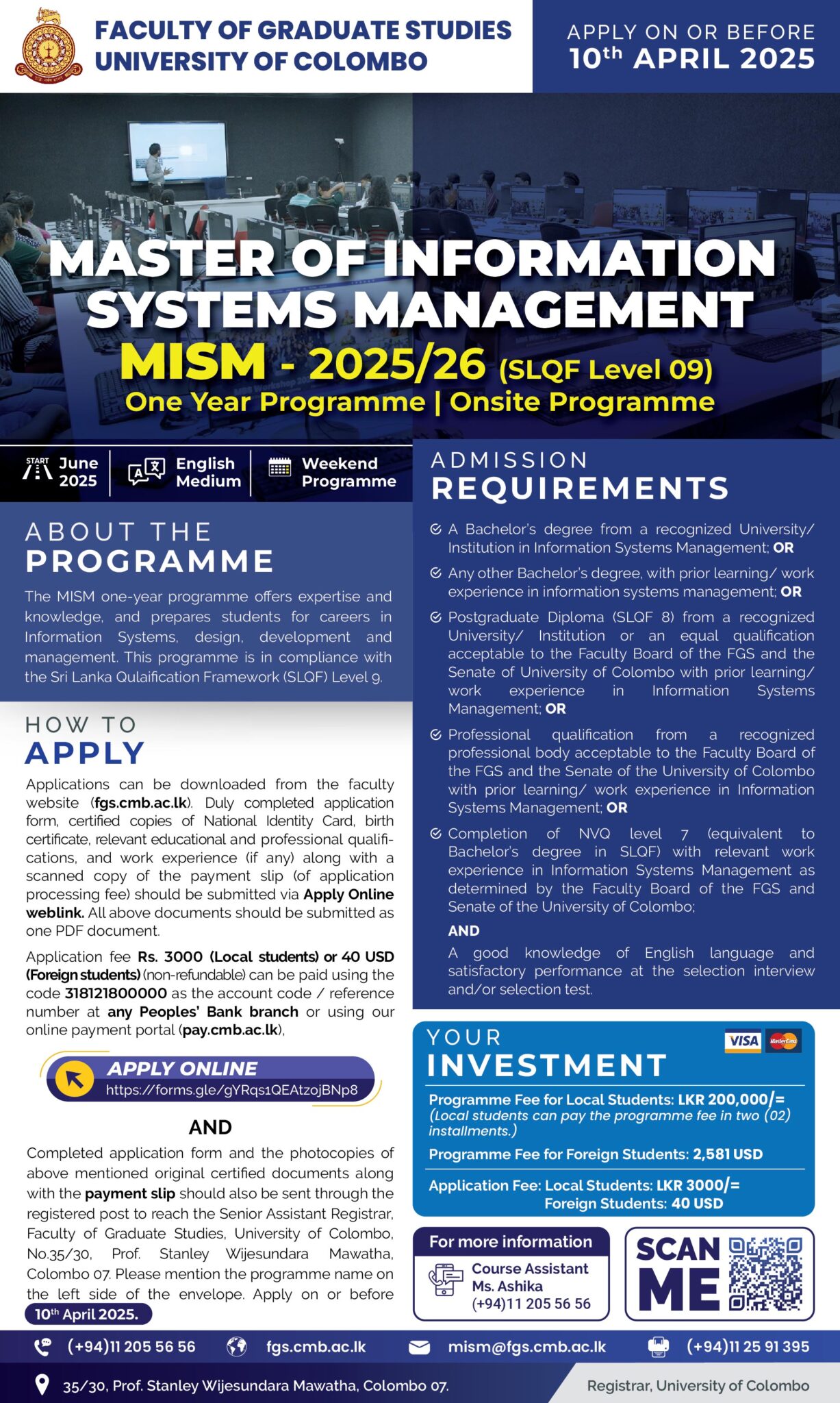 Master of Information Systems Management – MISM – 2025/26 (SLQF Level ...