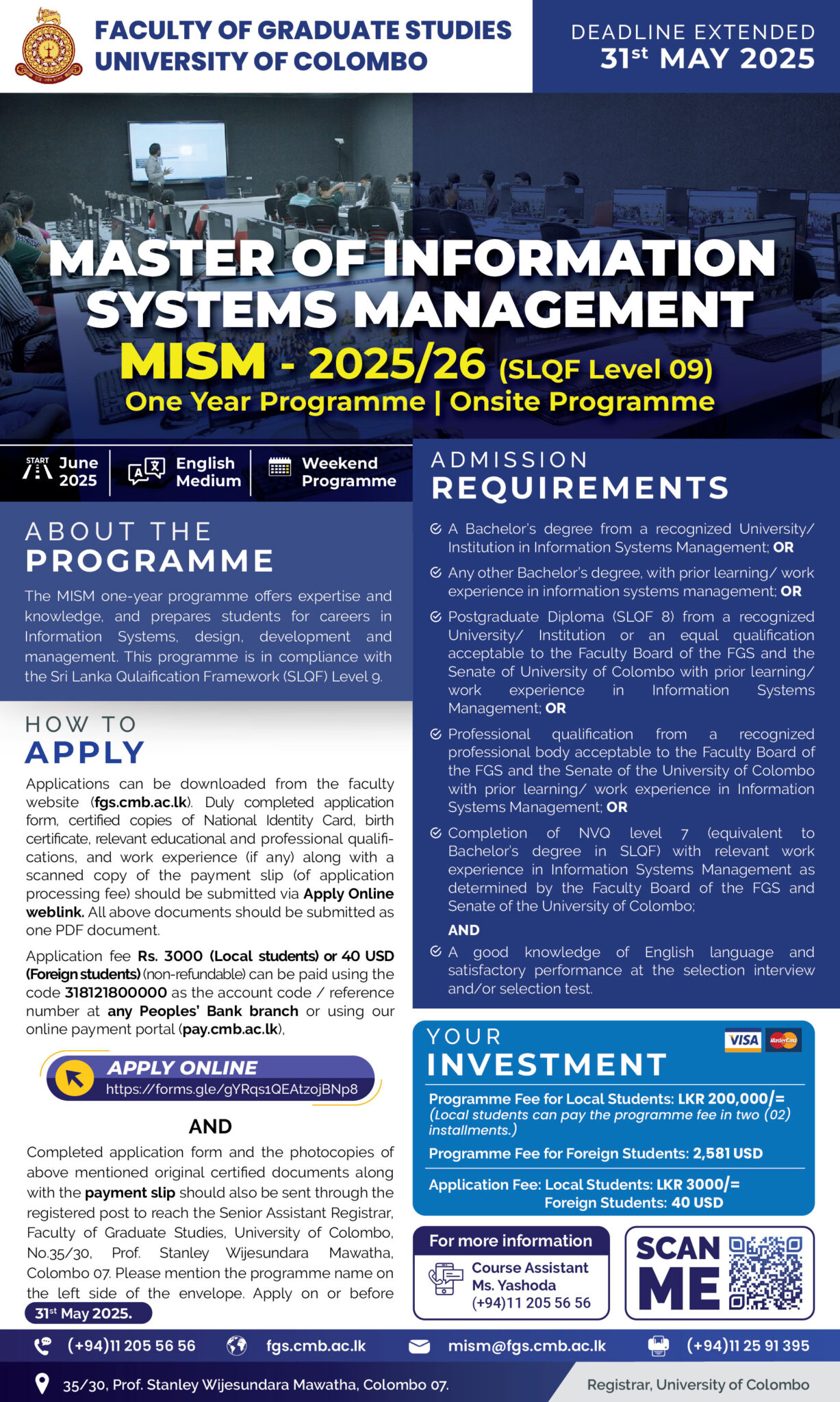 Master of Information Systems Management – MISM – 2025/26 (SLQF Level ...